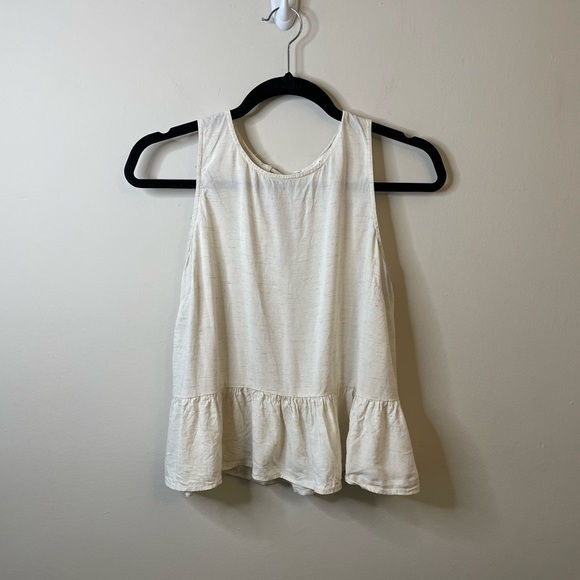 Moon River | Tops | Moon River Cream Vneck Tieback Cream Flowy Peplum ...